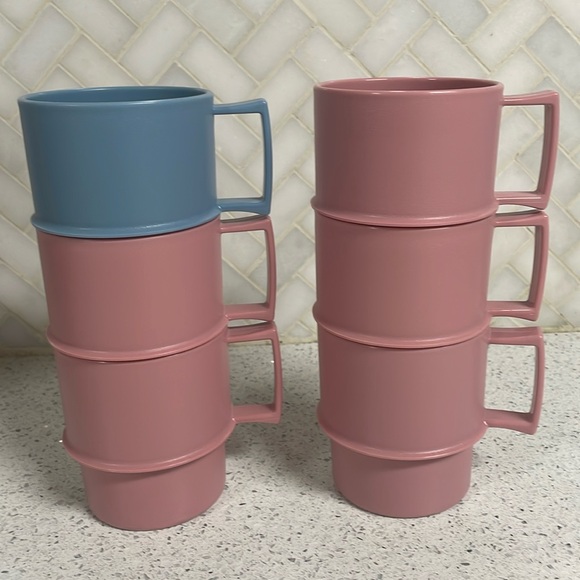 Tupperware | Kitchen | 6 Stackable Tupperware Vintage Mugs | Poshmark